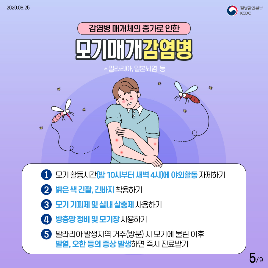 태풍 바비 Ooo과 함께 온다 풍수해 감염병을 조심해 카드뉴스 홍보자료 알림·자료 질병관리청