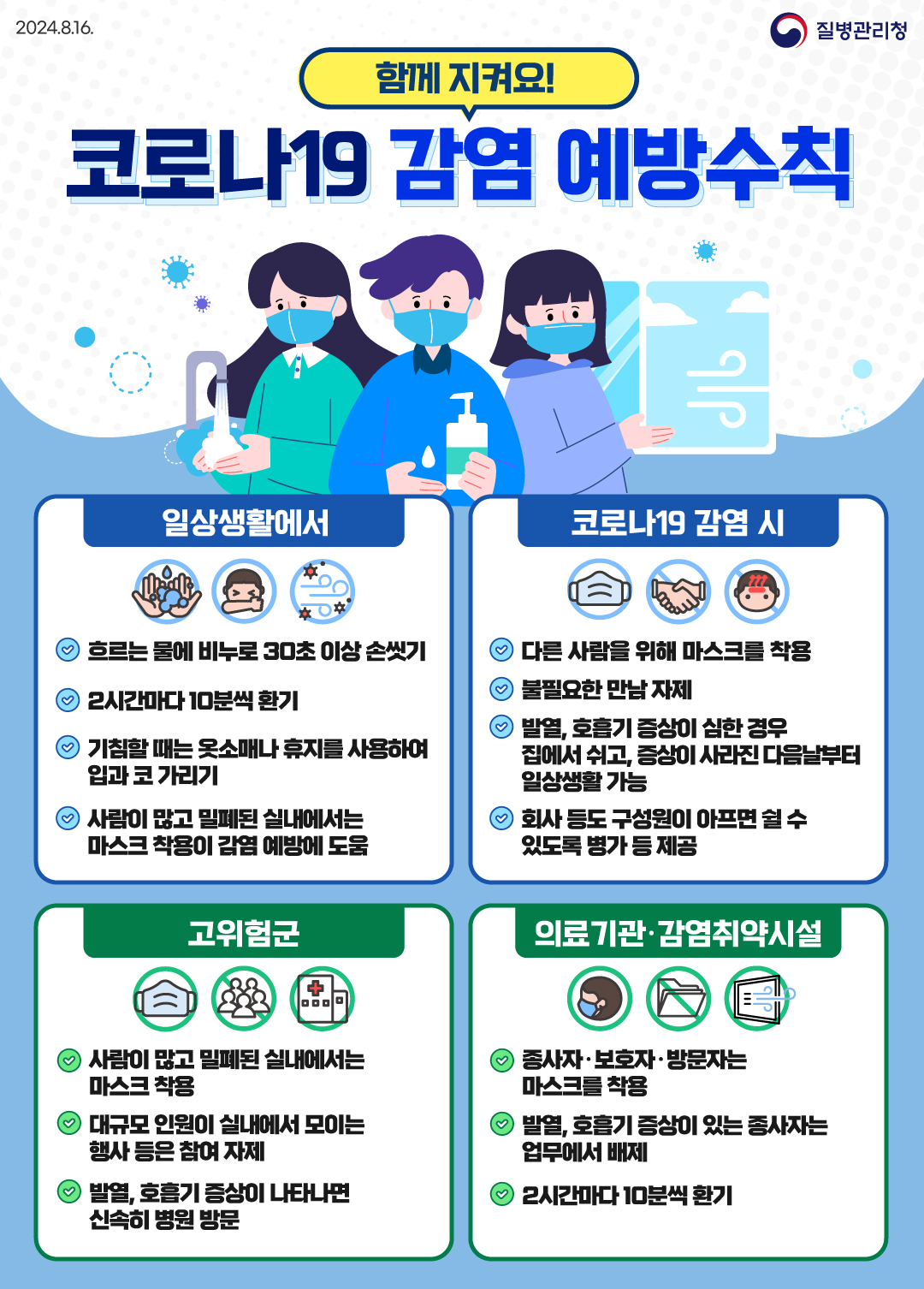 함께 지켜요 코로나19 감염 예방수칙 홍보지 홍보자료 알림·자료 질병관리청